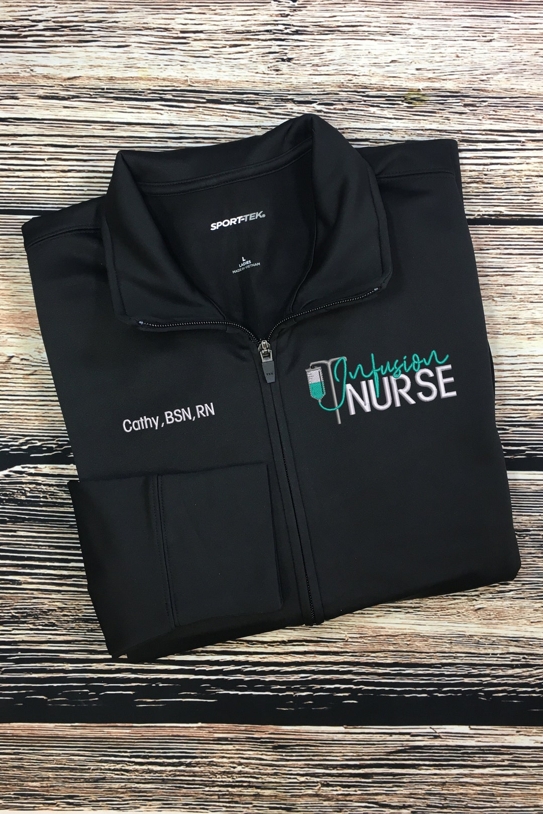 Infusion Nurse Jacket | RN Full Zip | Dialysis Nurse Sweatshirt | RN ...