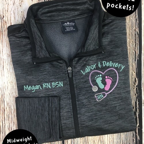 Nurse Jacket Labor and Delivery Jacket RN Zip Sweatshirt - Etsy