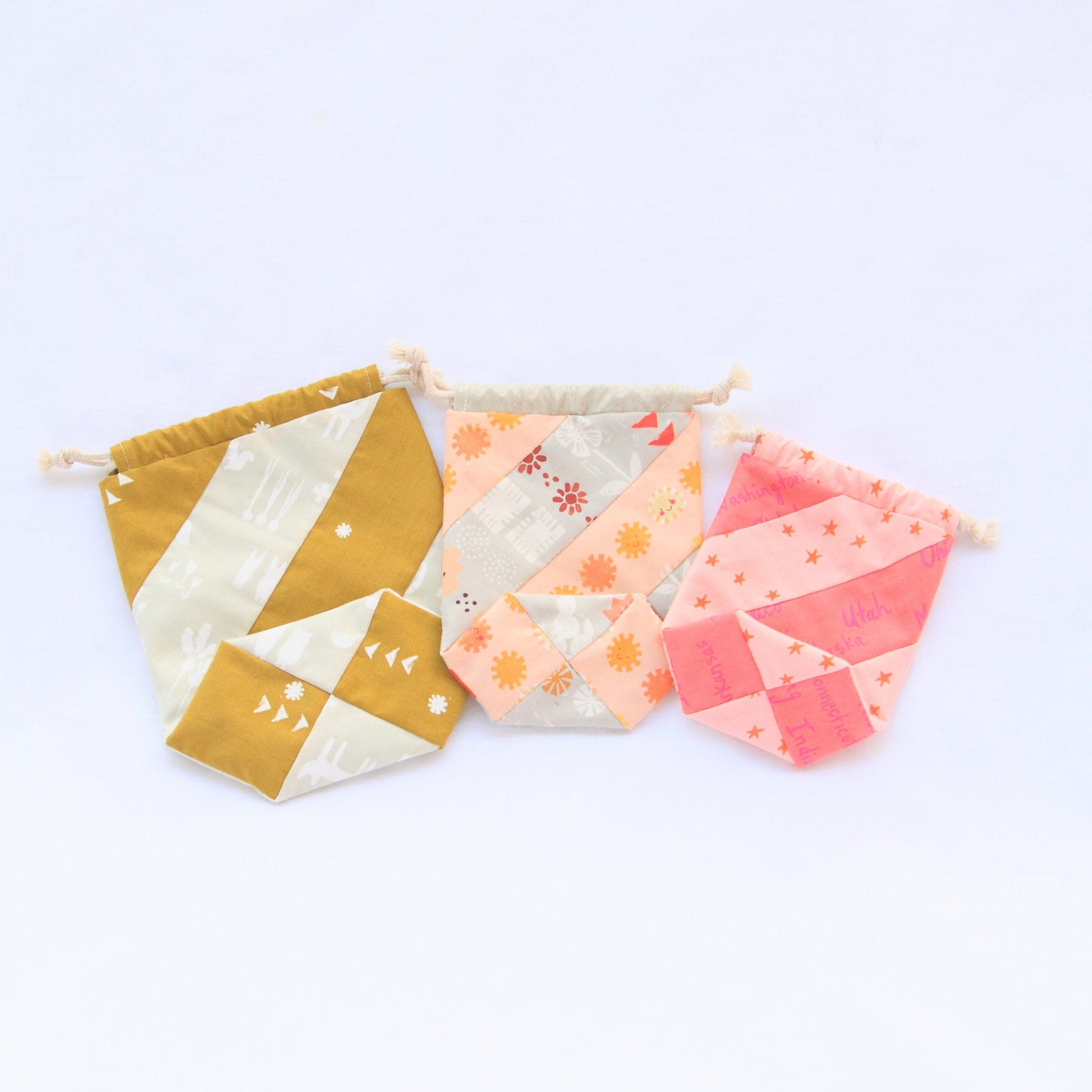 Kuru Kuru Kinchaku Drawstring Bag PDF Pattern Video | Etsy