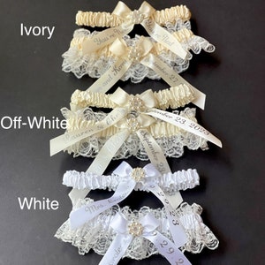 Bridal Garter Set White, Ivory, Off-white Wedding Garters for Brides ...