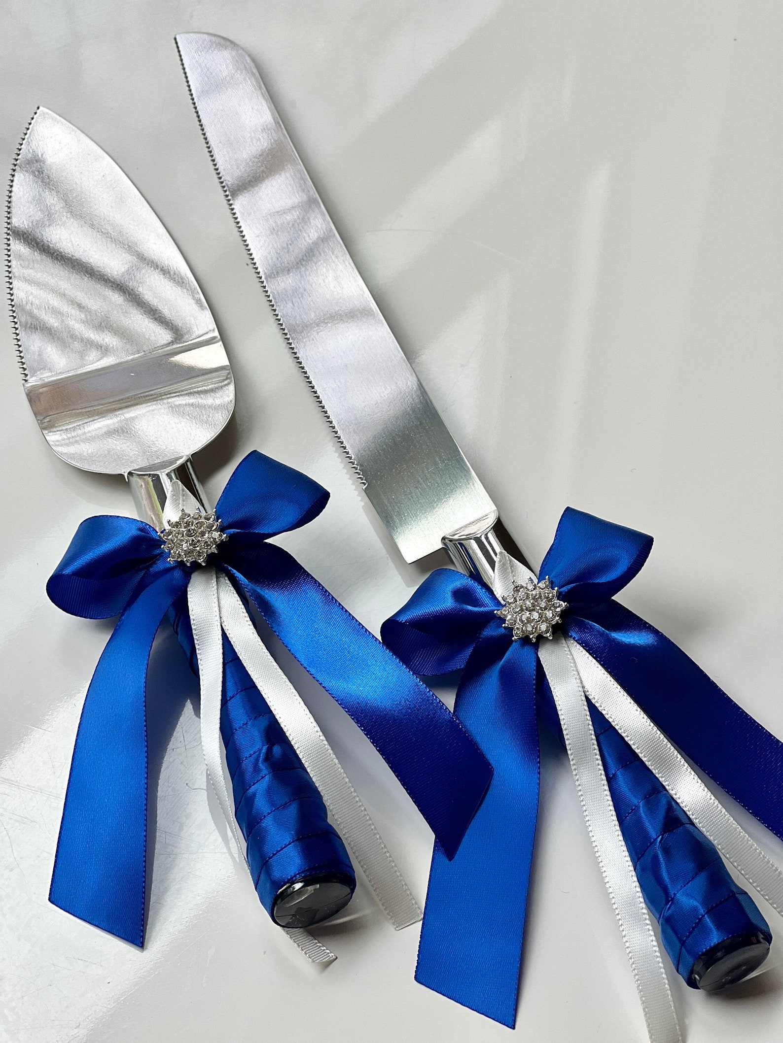 Cake Serving Set Royal Blue Cake Servers and Knifes, Cake Knife Set ...
