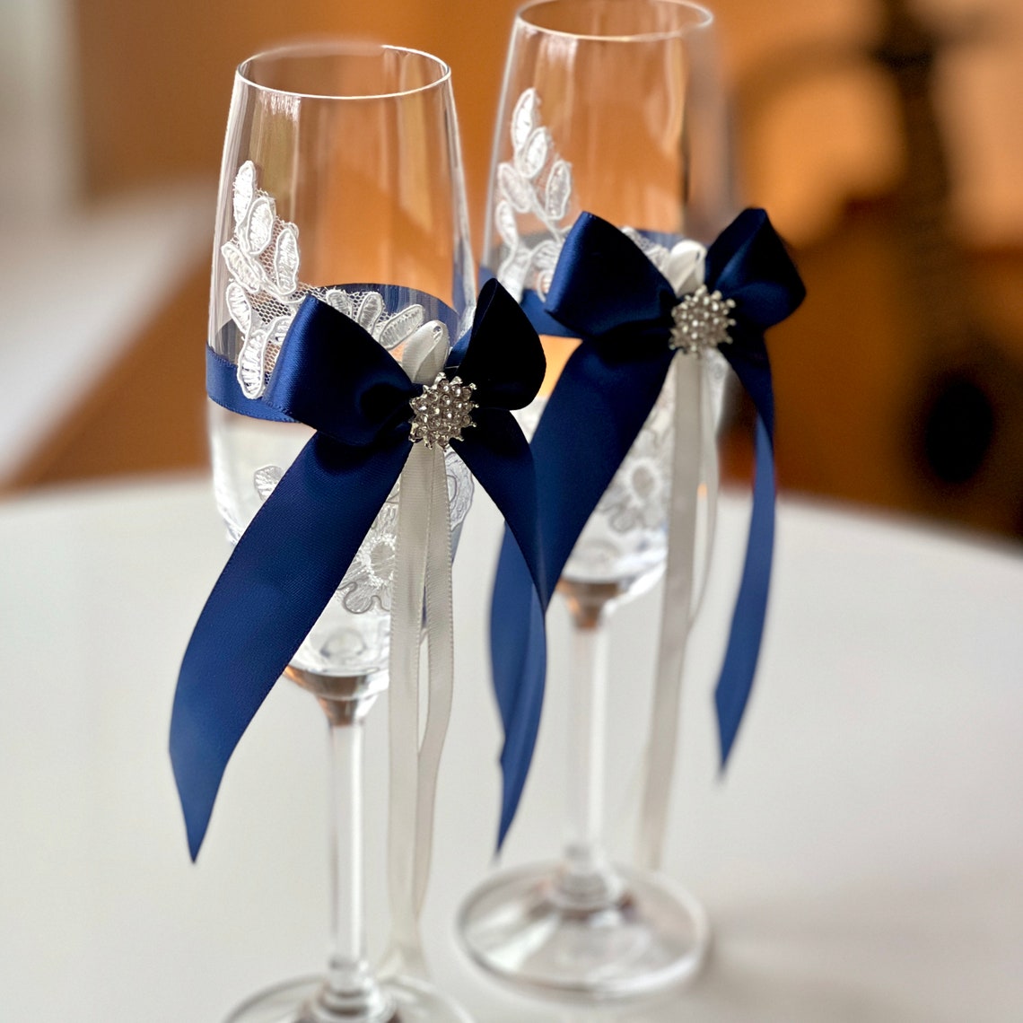 Cake Serving Set Navy Blue Wedding Cake Server and Knife Set Blue ...