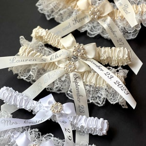 Bridal Garter Set White, Ivory, Off-white Wedding Garters for Brides ...