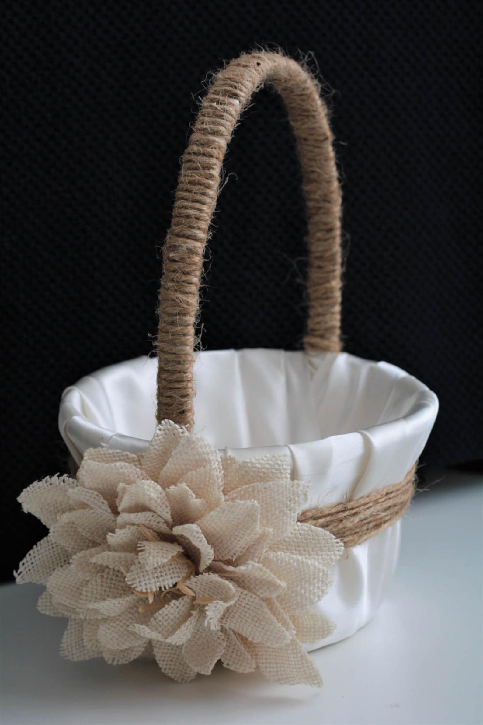 Flower Girl Basket Rustic Flower Basket Rustic Wedding - Etsy