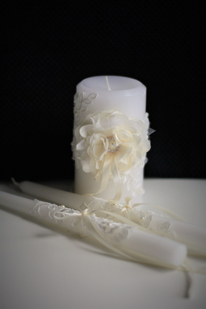 Ivory Unity Candles Unity Candle Set Ivory Wedding Candles - Etsy