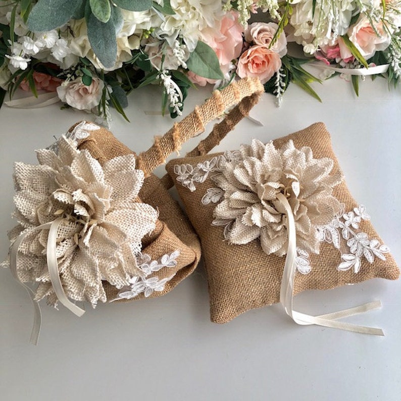 Rustic Flower Girl Basket, Rustic Wedding Basket, Rustic Flower Basket ...