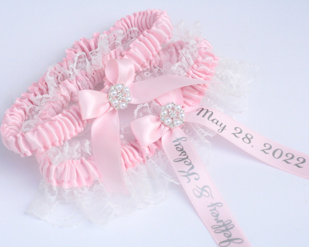 Pink Bridal Garter Set, Blush Pink Garters, Wedding Garter Set Toss and ...