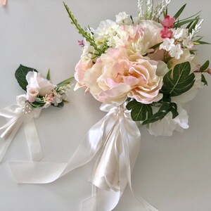 Ivory Bride Bouquet, Ivory Wedding Bouquet, Bridesmaid Bouquets, Ivory ...