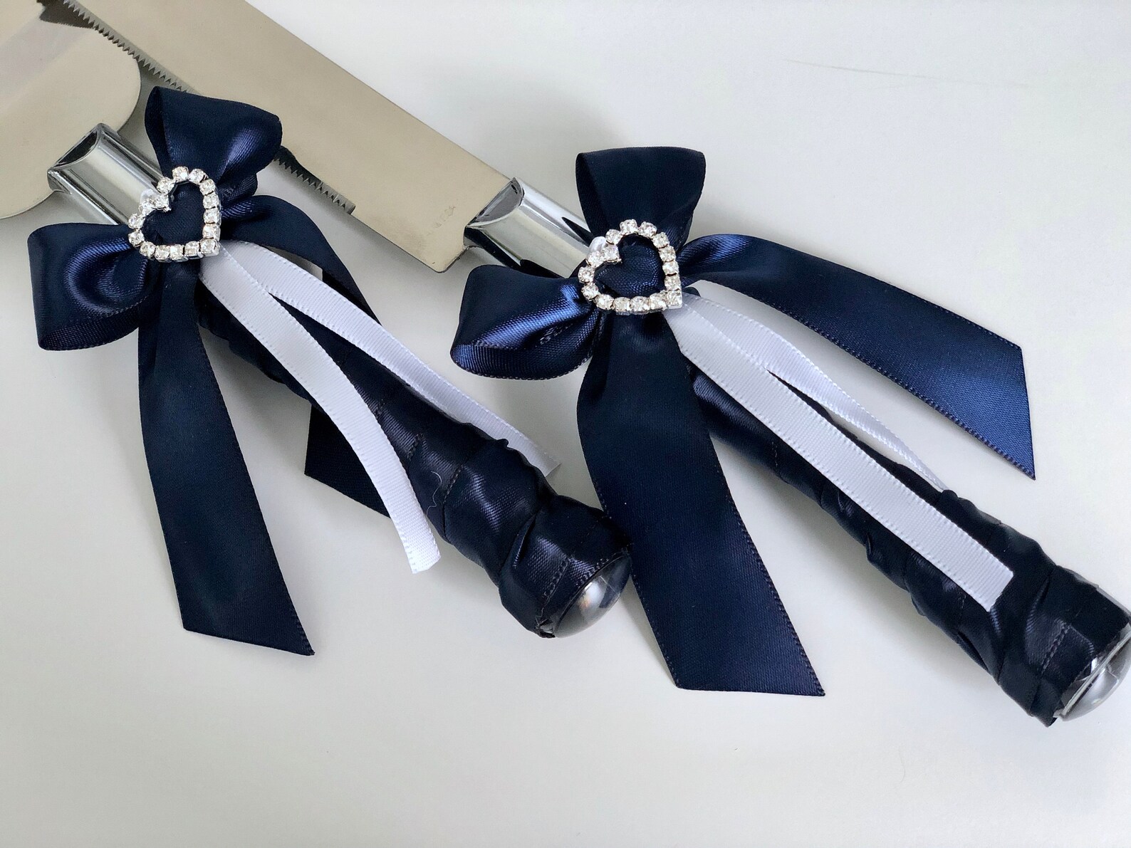 Navy Cake Serving Set Blue Cake Server Navy Blue Wedding - Etsy