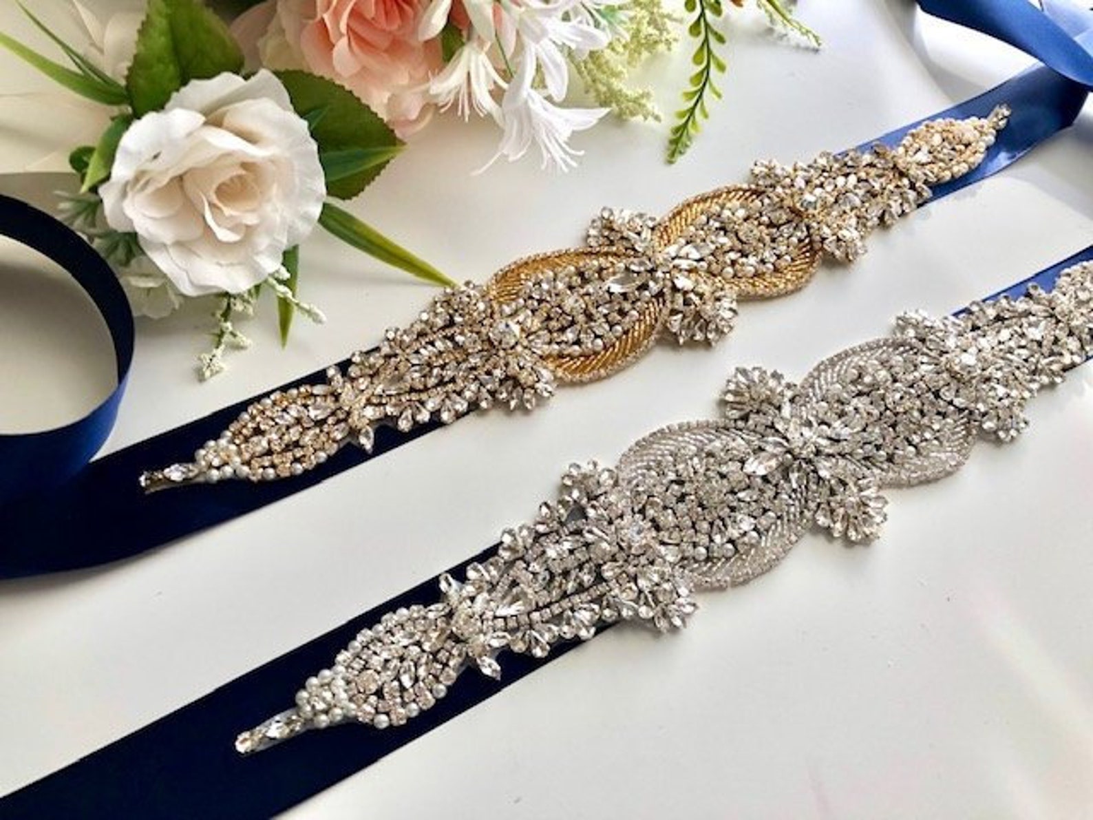 Navy Bridal Belt, Bridal Sash, Hen Party Sash, Navy Blue Wedding Belt ...