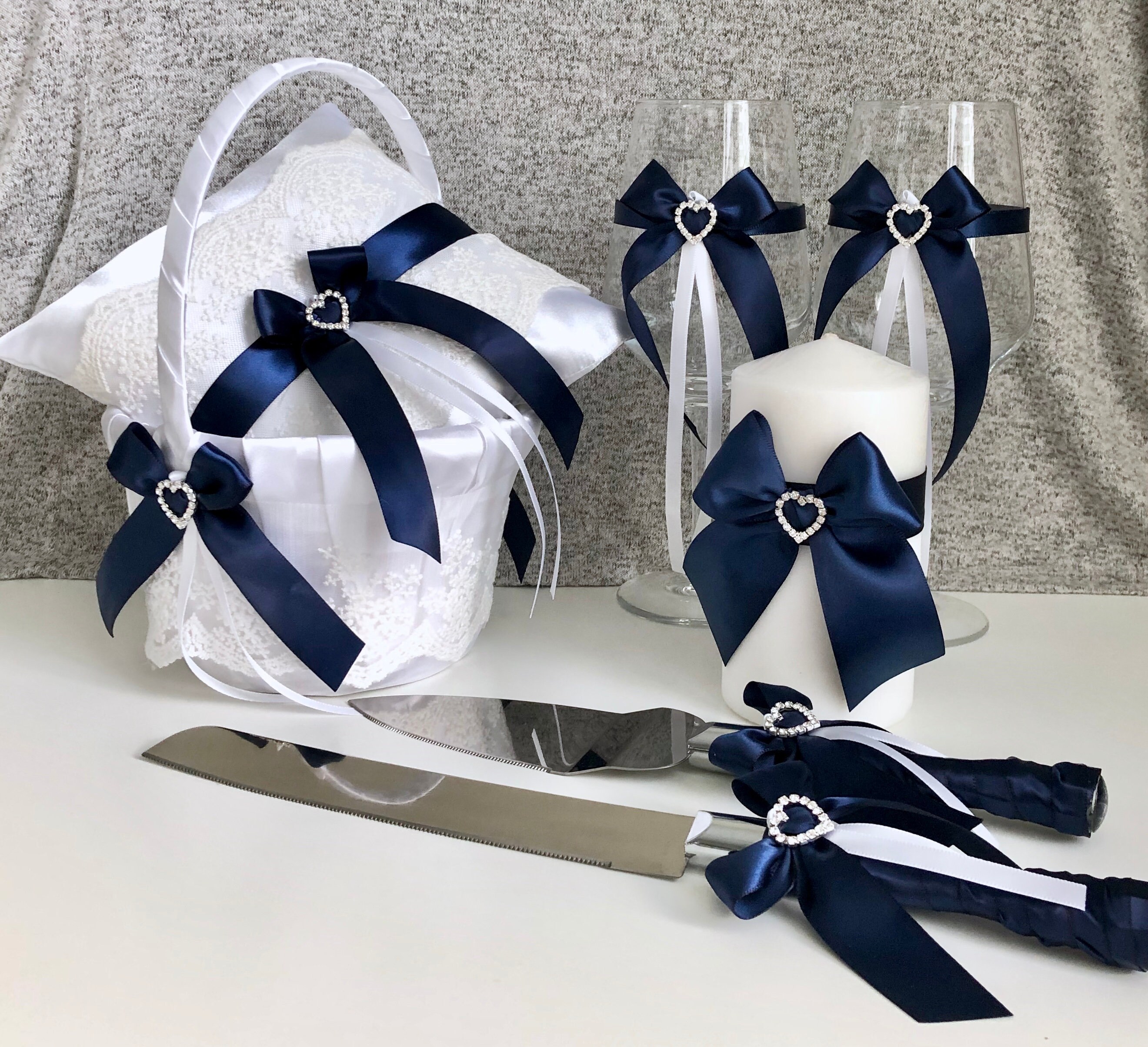 Navy Cake Serving Set Blue Cake Server Navy Blue Wedding - Etsy