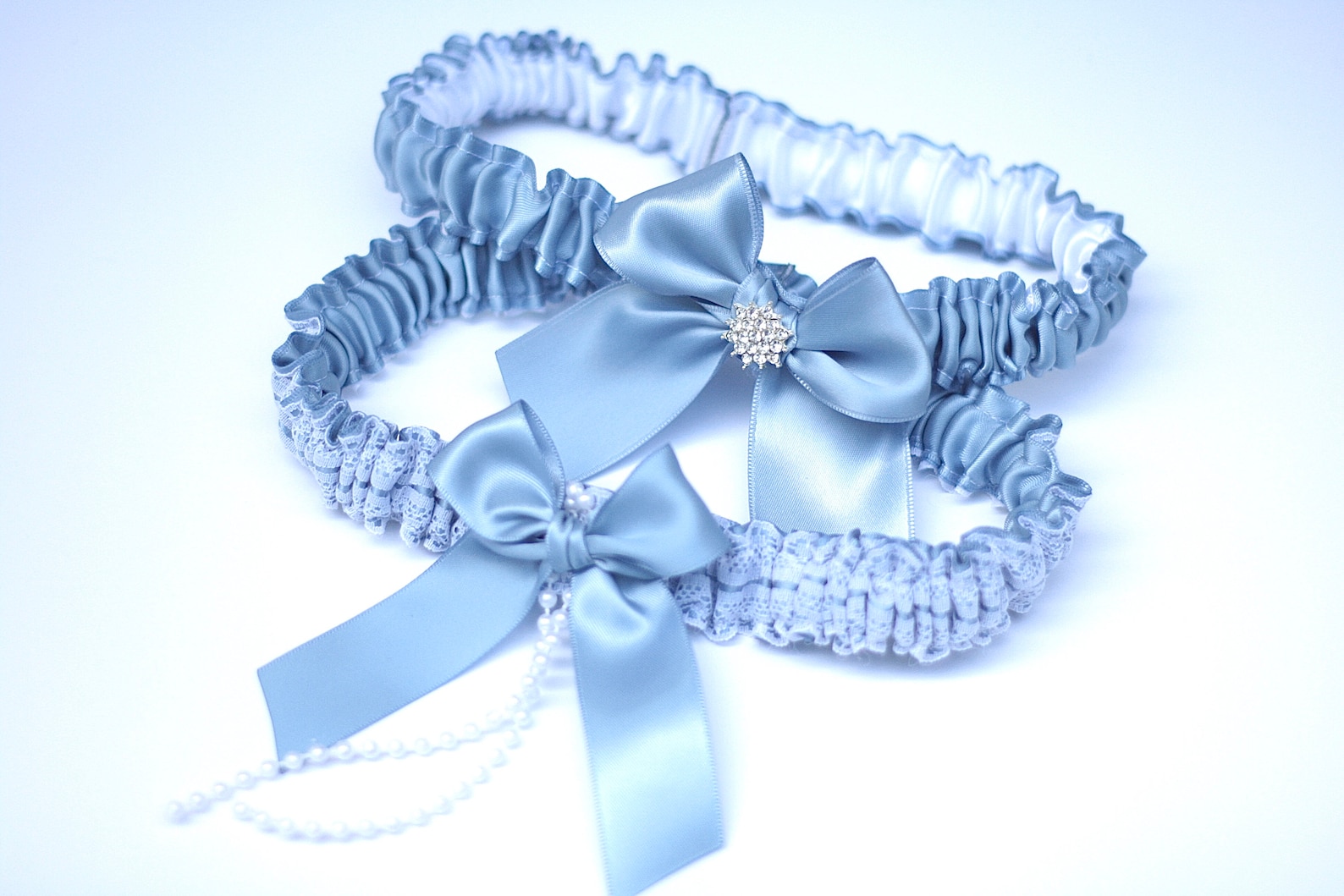 Garter Set Steel Blue Garter Steel Blue Garters Blue Bridal - Etsy