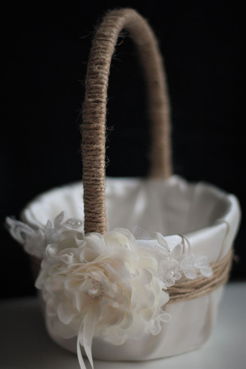 Rustic Flower Girl Basket \ Rustic Wedding Basket \ Rustic Petals ...