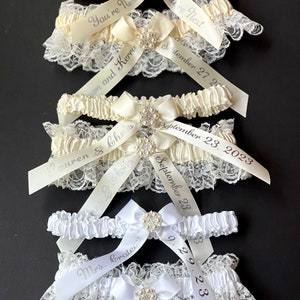 Bridal Garter Set White, Ivory, Off-white Wedding Garters for Brides ...