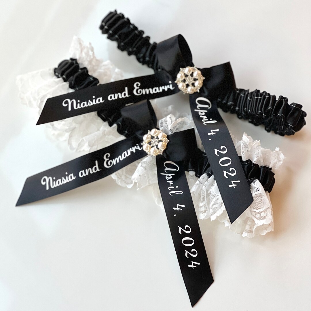 Garter for Bride Black Wedding Garter Bridal Garter Black Garter Set ...