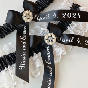 Garter for Bride Black Wedding Garter Bridal Garter Black Garter Set ...