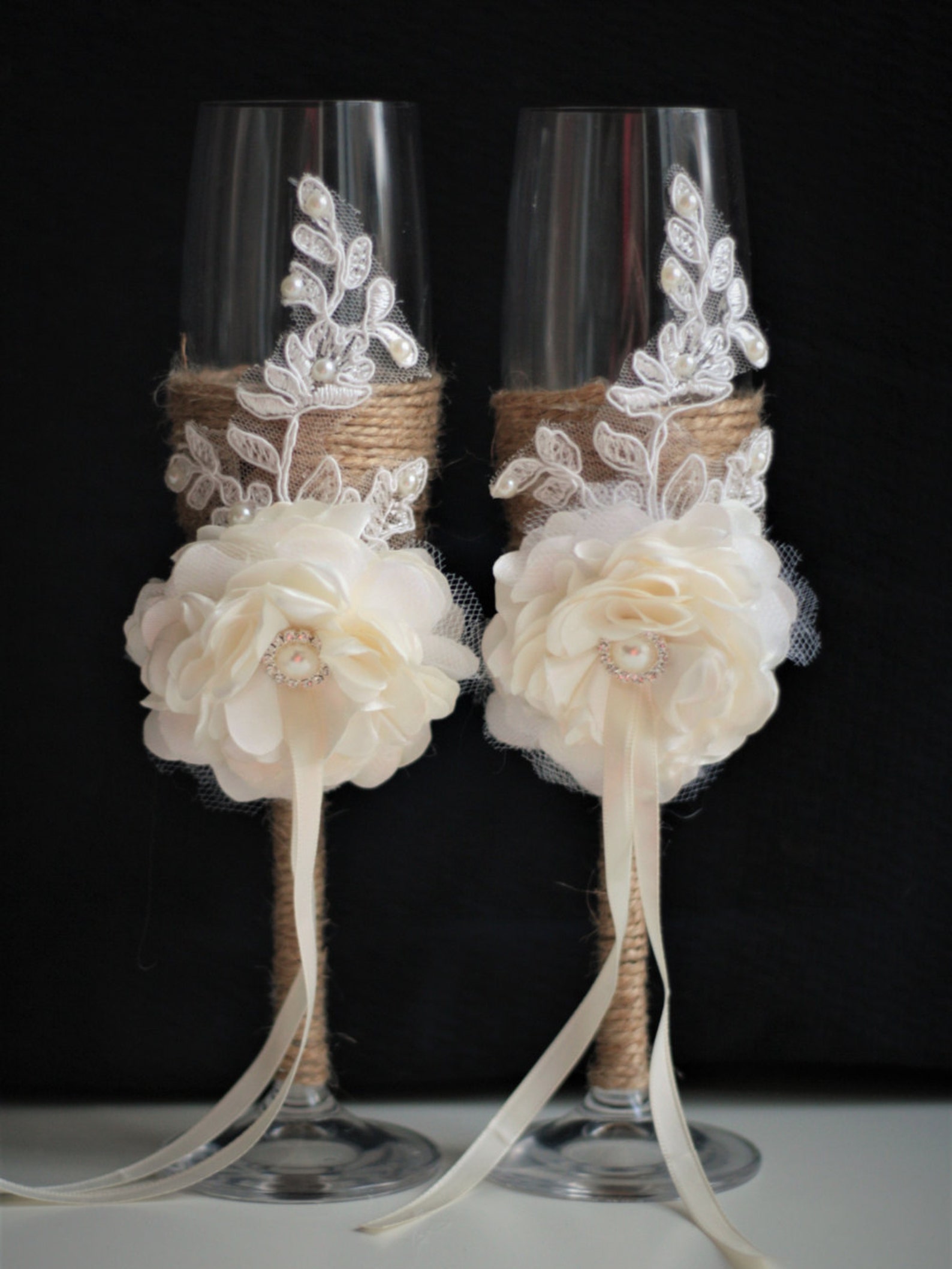 Rustic Wedding Glasses \ Rustic Champagne Glasses \ Rustic Toasting ...