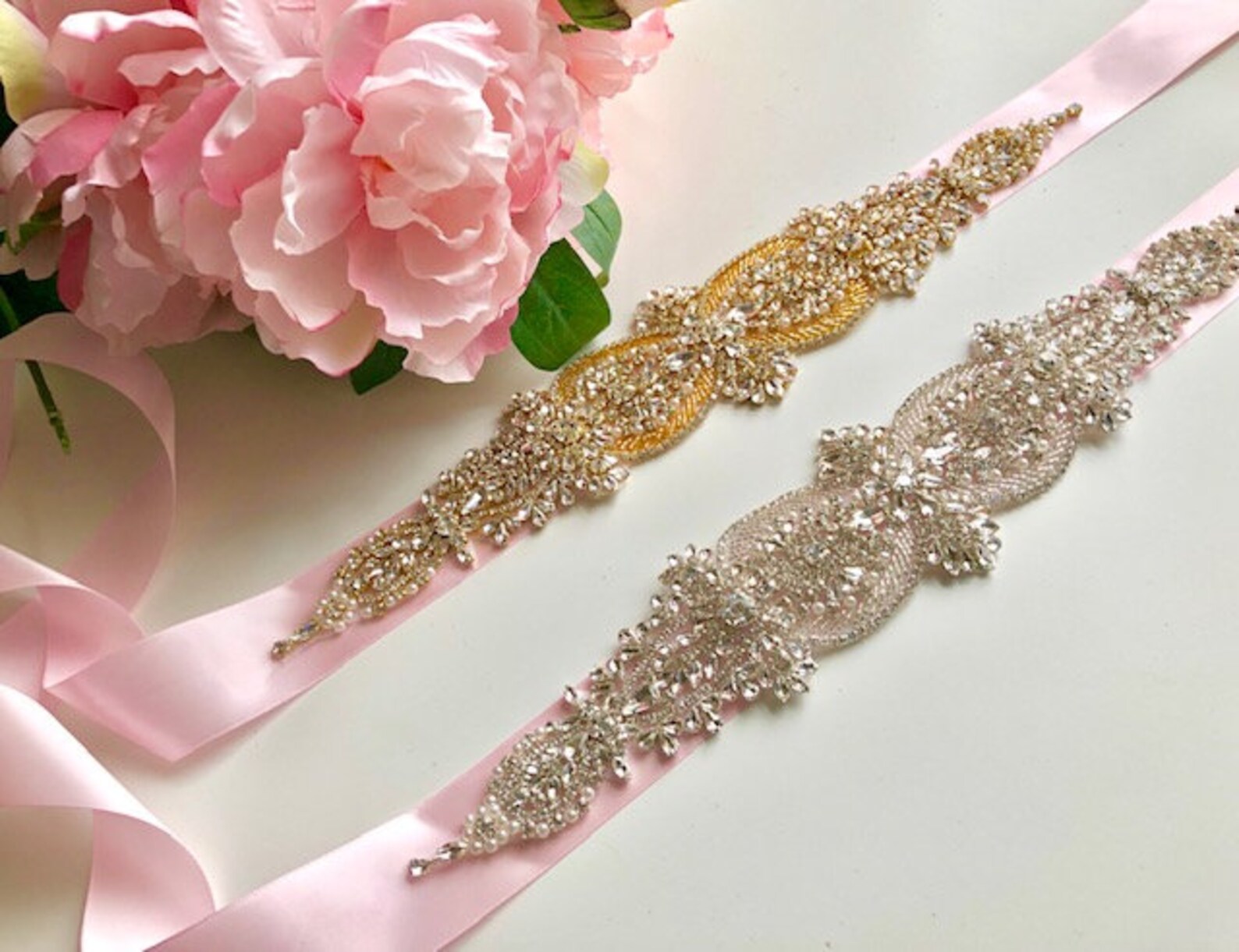 Pink Bridal Sash Pink Bridal Belt Hen Party Sash Rhinestone - Etsy