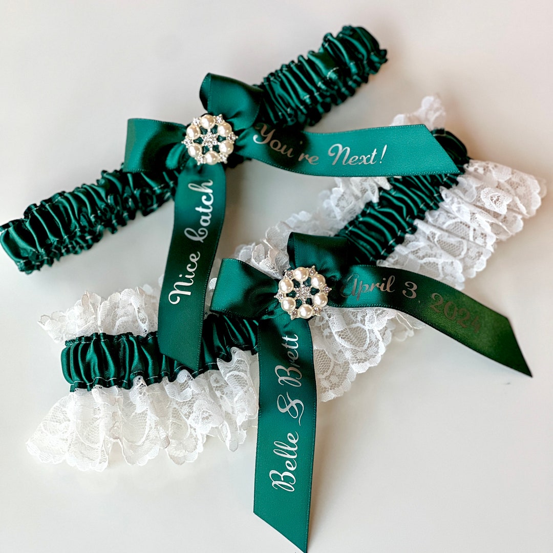 Garter for Bride Hunter Green Wedding Garter Bridal Garter Wedding ...