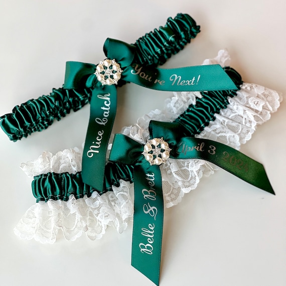 Green Garter Wedding Greenery Wedding Garter Wedding Accessories