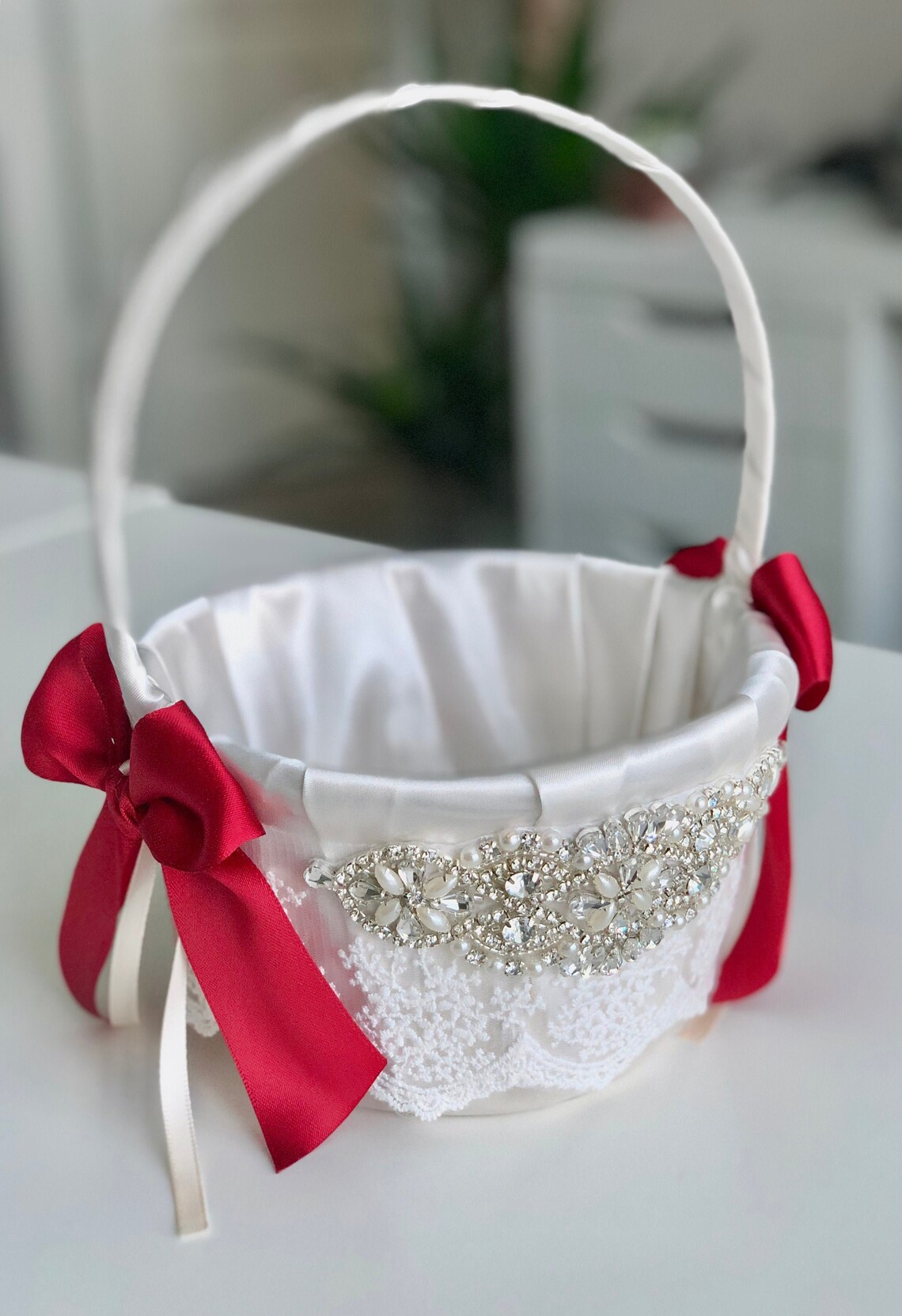 Flower Girl Baskets Flower Girl Basket Flower Girl Gift Red | Etsy