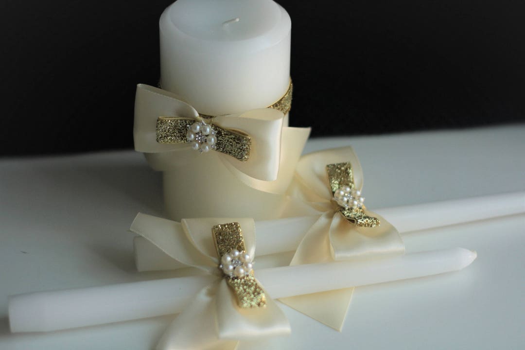 Gold Wedding Candles / Church Unity Candles / Gold Unity Candles ...