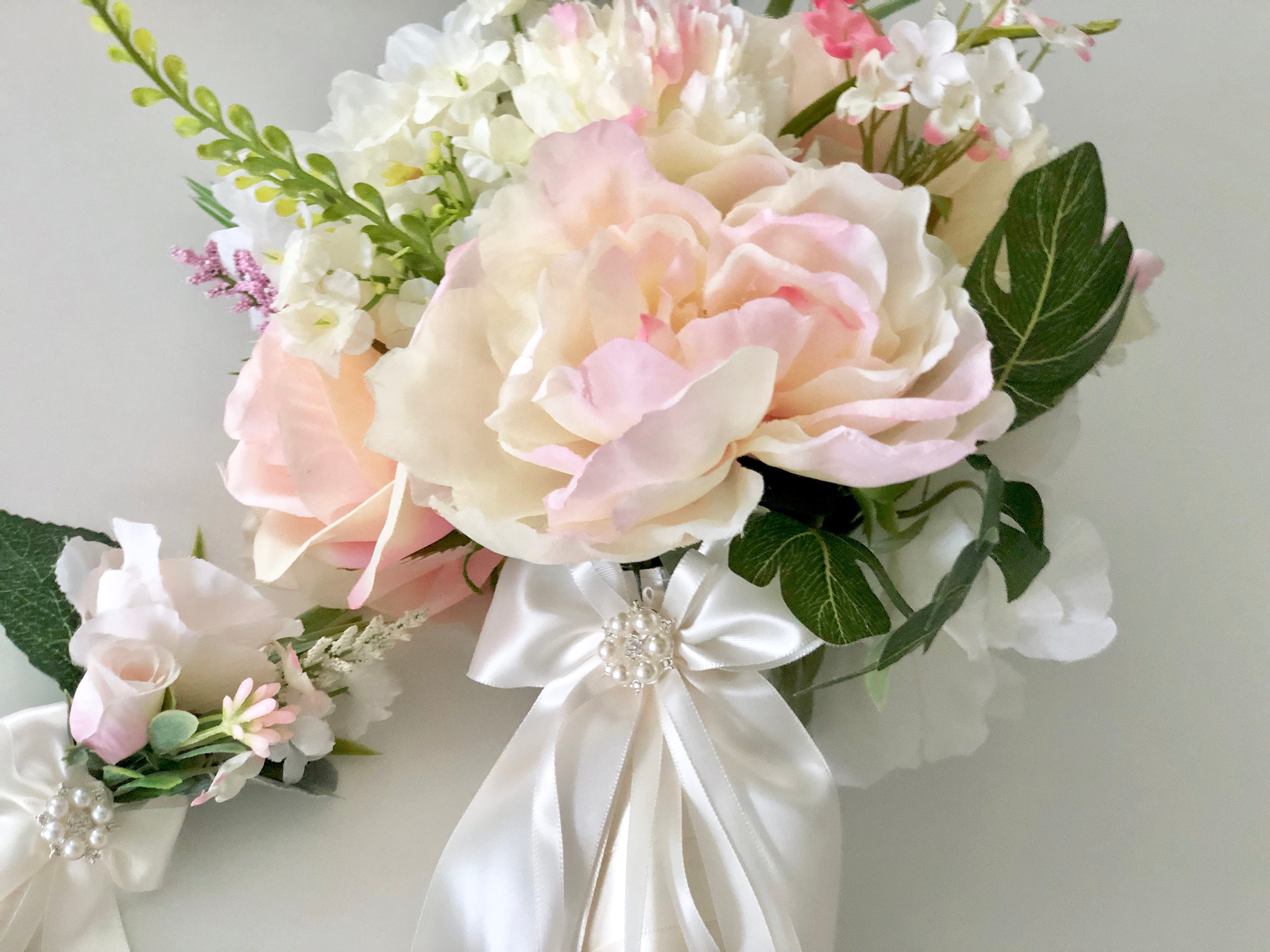 Ivory Bride Bouquet Ivory Wedding Bouquet Bridesmaid | Etsy