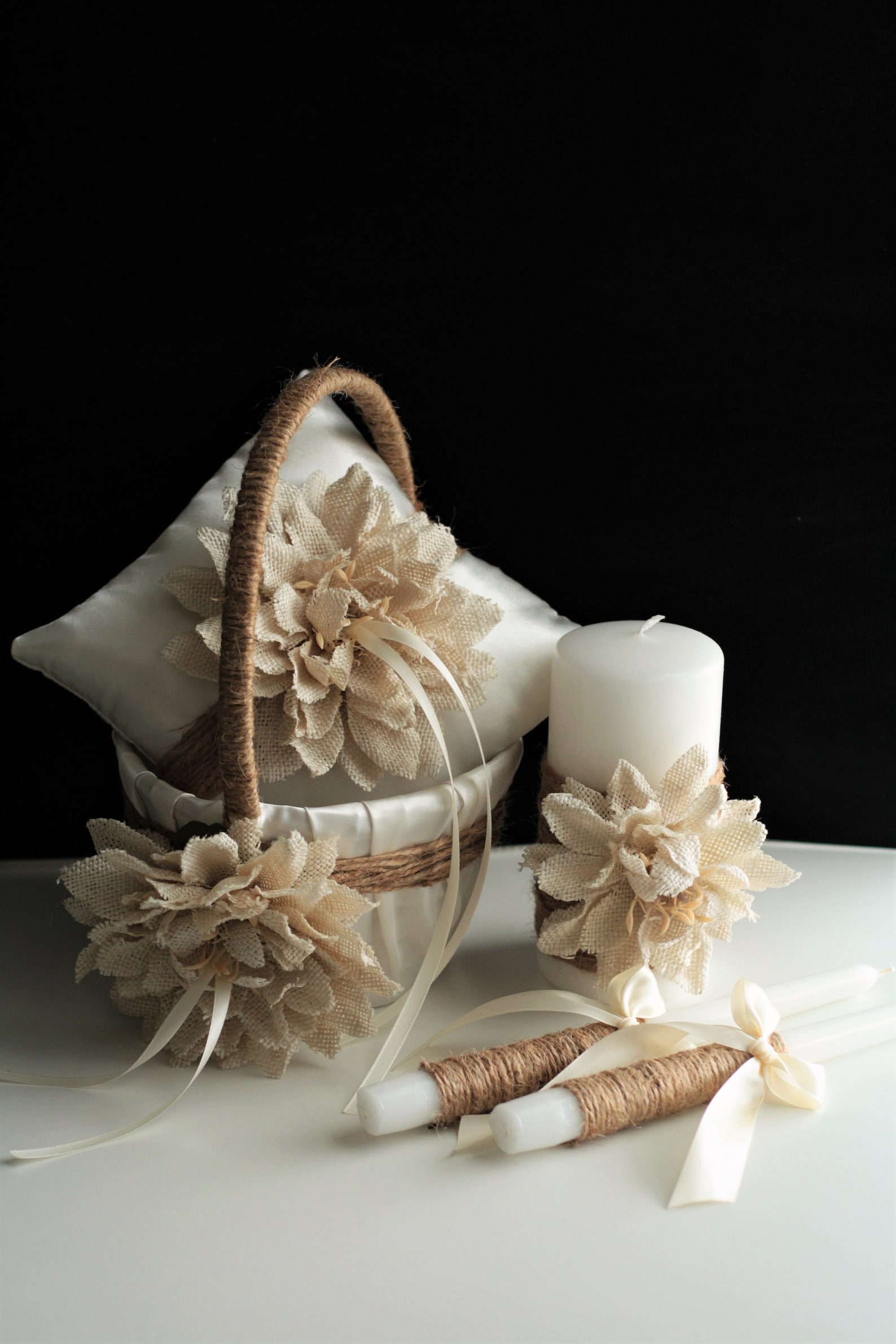 Rustic Wedding Decor Flower Girl Basket and Ring Bearer - Etsy