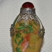 Vintage Reverse Painted Snuff Bottle, Painted Tiger Glass Snuff Bottle ...