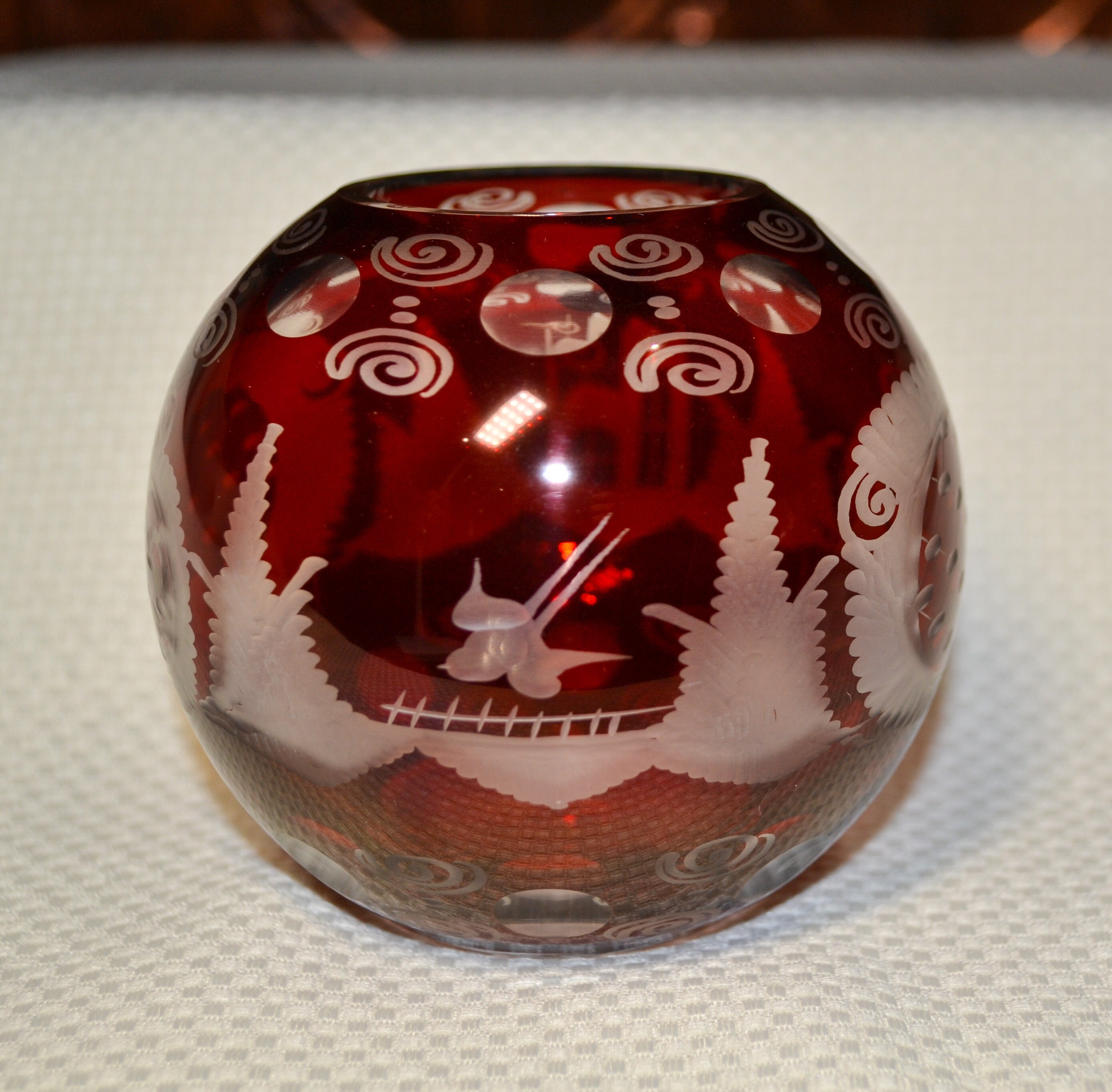 Bohemian Cut to Clear Rose Bowl Bohemian Red Crystal Bowl - Etsy