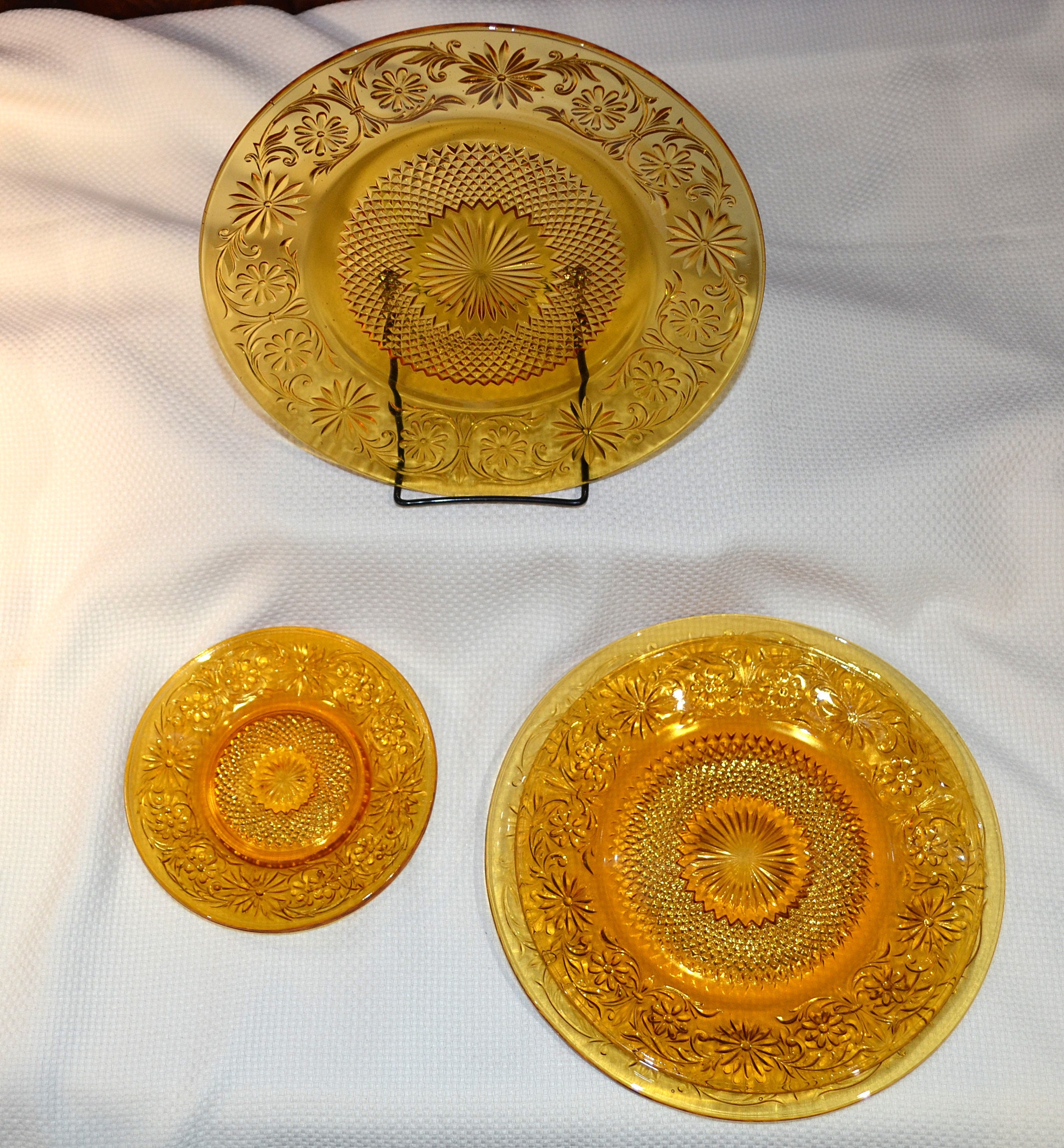 Indiana Glass Daisy Pattern Amber Pieces Indiana Glass Daisy | Etsy