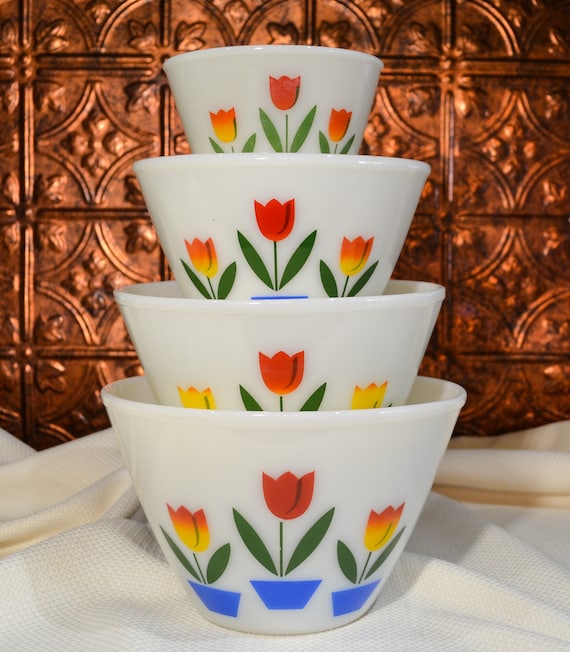 Fire King Tulip Mixing Bowls