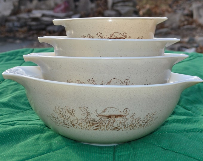 Pyrex Forest Fancies Cinderella Mixing Bowls, Pyrex Tan Forest Fancies ...