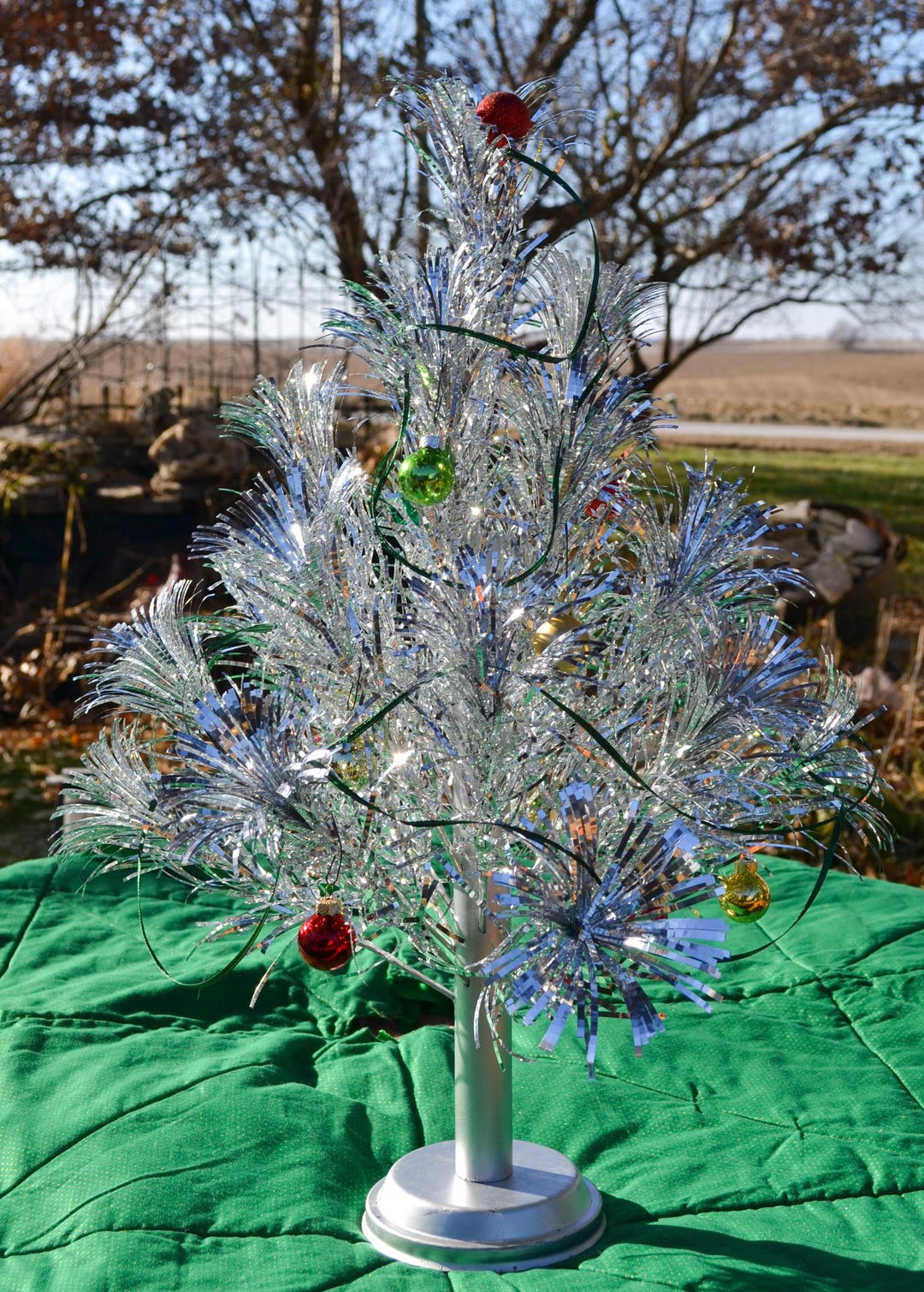 Vintage Restored 2 Ft. Aluminum Christmas Tree, Peco Pompom Aluminum ...