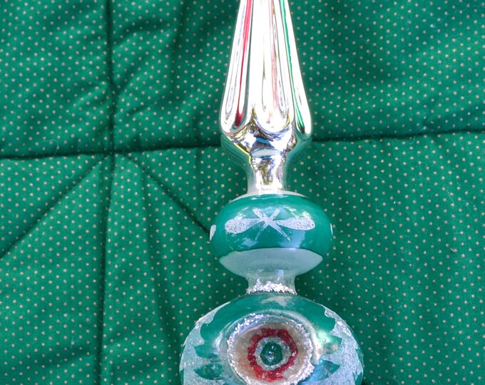 Vintage Mercury Glass Indent Tree Topper, Atomic Hand Blown Glass ...
