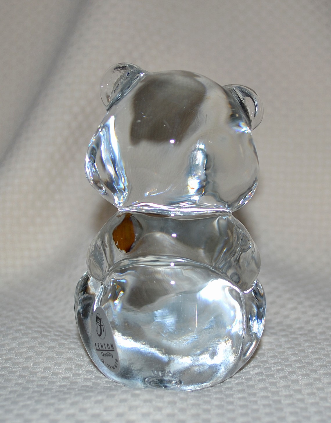 Fenton Clear Glass Bear Figurine With Purple Heart - Etsy