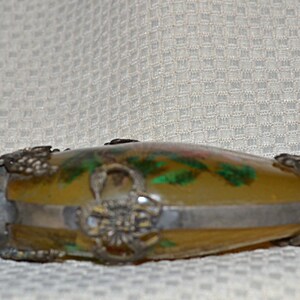 Vintage Reverse Painted Snuff Bottle, Painted Tiger Glass Snuff Bottle ...