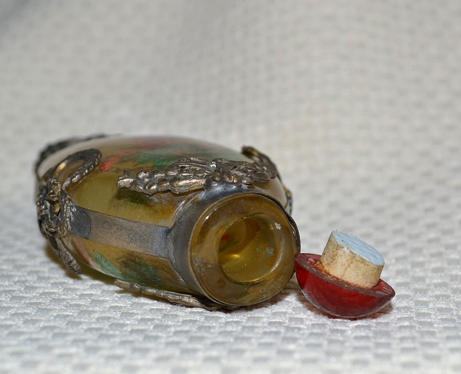 Vintage Reverse Painted Snuff Bottle Painted Tiger Glass - Etsy