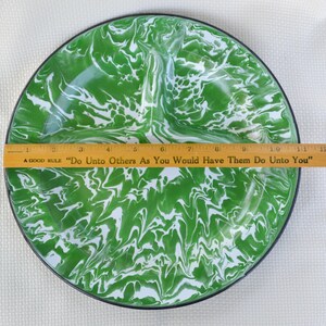 Green Splatter Enamel Plates, Enamel Green Swirl Divided Plates ...