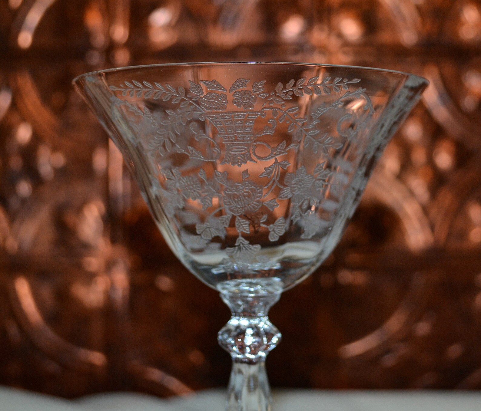 Cambridge Glass Portia Clear Etched Crystal Sherbets - Etsy