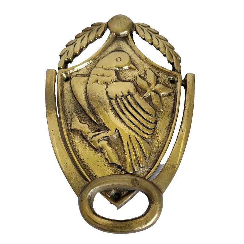 Vintage Maleck Industries Brass Door Knocker Dove Bird Ma Leck 1981 ...