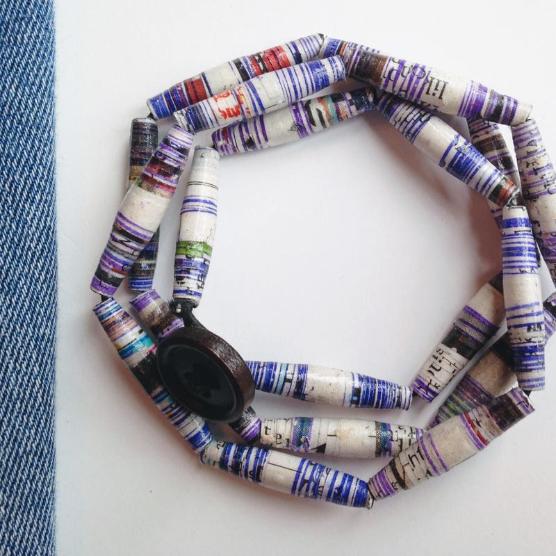 Paper Bead Necklace - Etsy