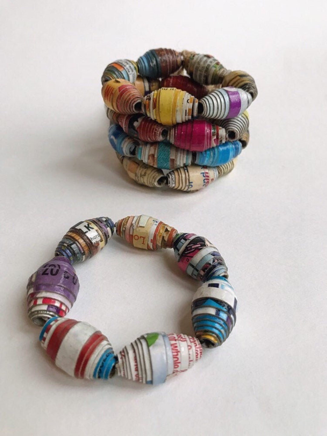Cereal Box Bead Bracelet. Colorful Jewelry. Chunky Bracelet. Haitian ...