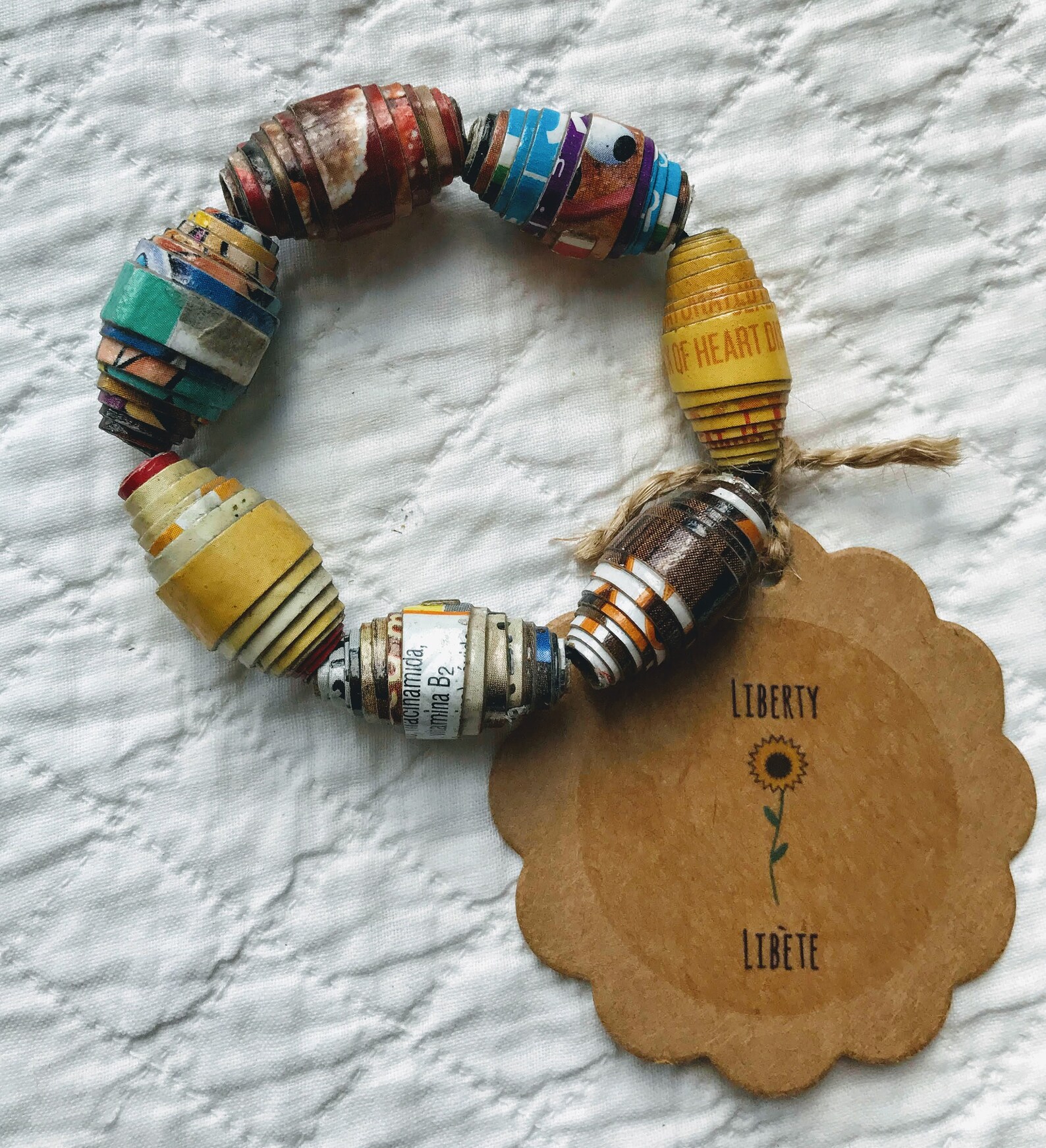 Cereal Box Bead Bracelet. Colorful Jewelry. Chunky Bracelet. Haitian ...