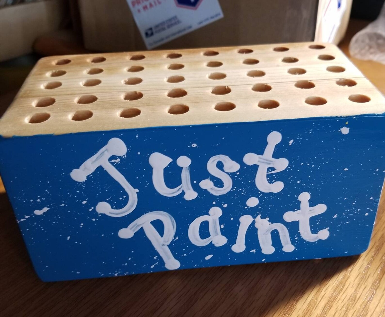 40 Hole Pencil Block, Custom Order, Chalkboard Design, Numbered Holes ...