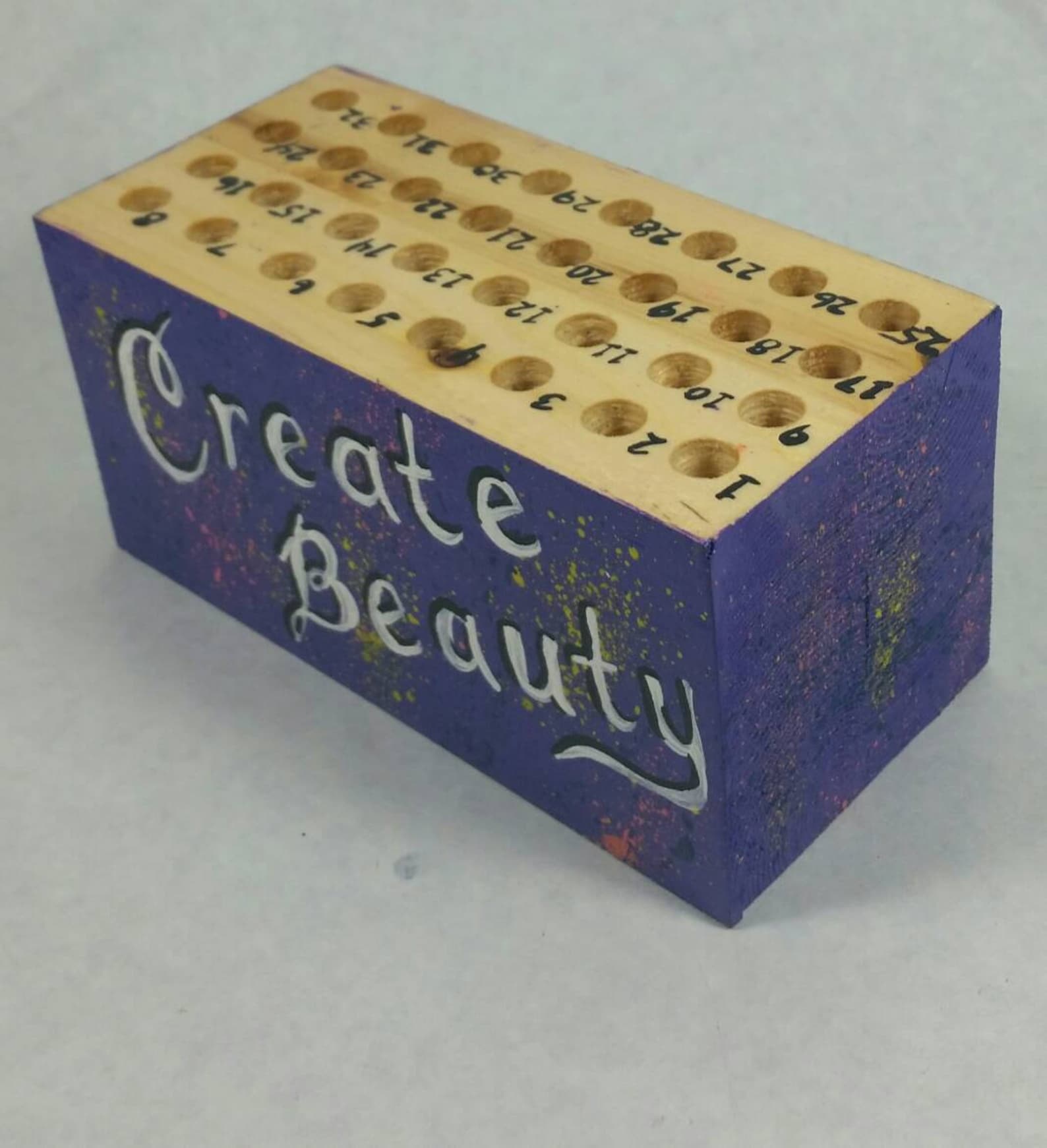 Pencil Block Pencil Holder Purple Artist Colored Pencil - Etsy