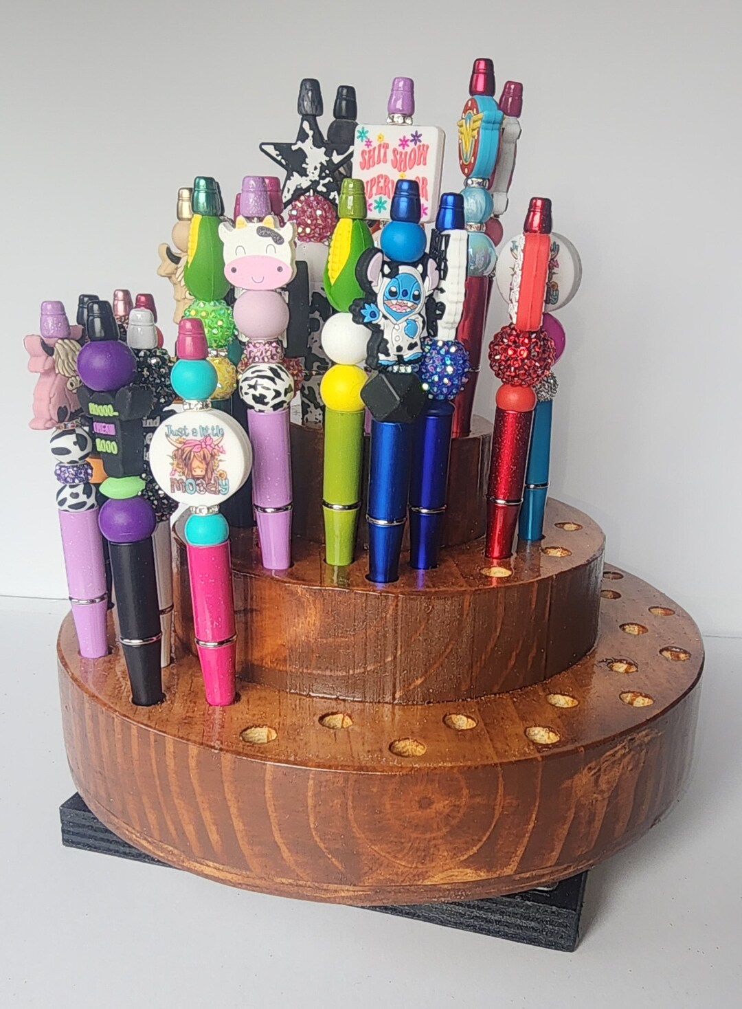 Pen Display Block, Live Sales Display, Beaded Pen Holder, Artist Tool ...