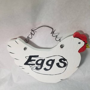 Country Chicken Sign, Eggs Sign, Door Hanger, Wire Hung Wood Sign ...
