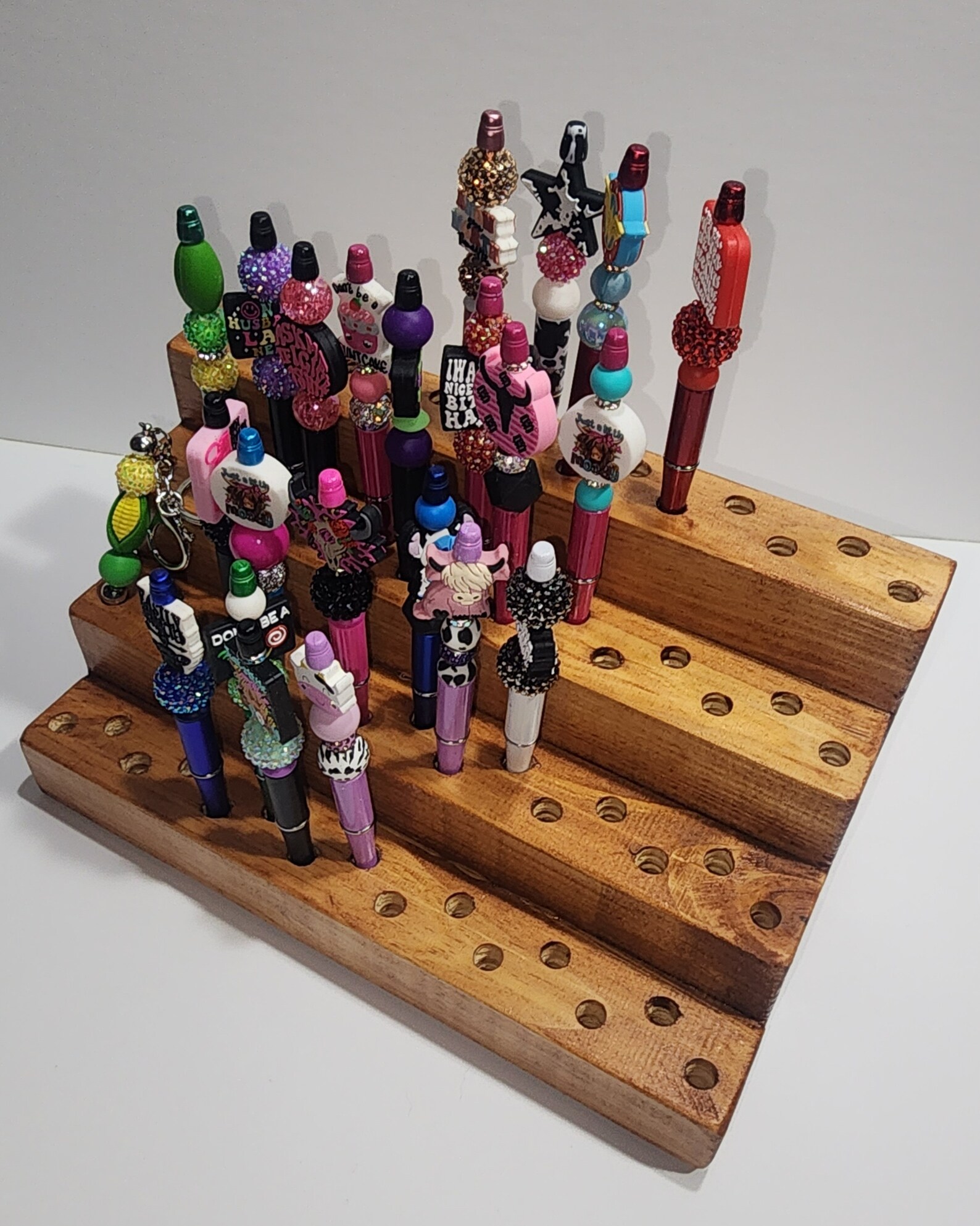 Pen Display, Pen Block, Beaded Pen Case, Stacked Display, Business ...
