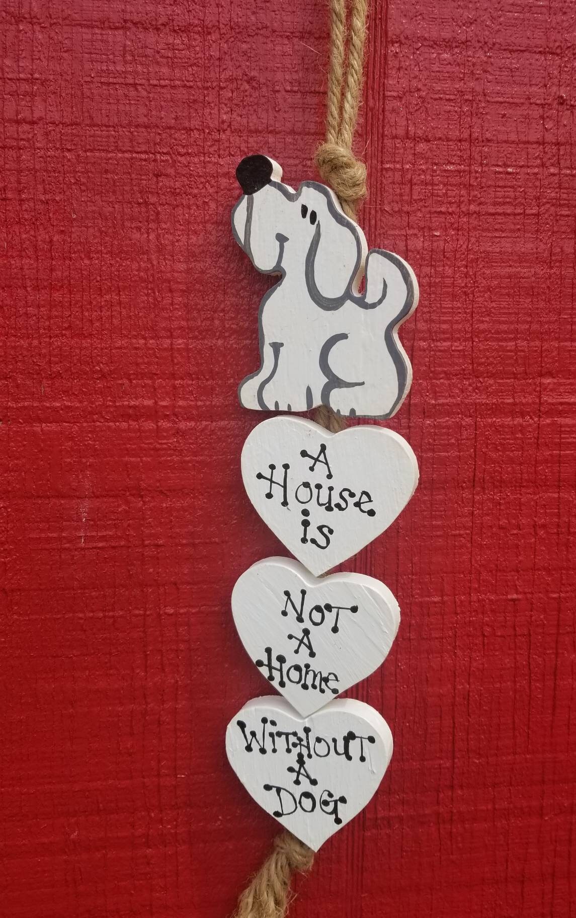 Dog Love Sign, "house is Not a Home", Dog With Hearts on Jute ...
